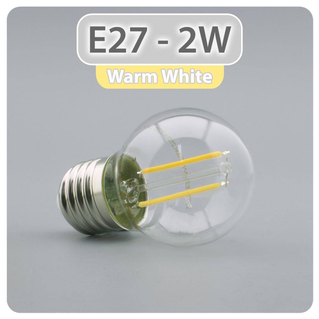 LAP E27 LED Golf Ball Bulb 2W Filament- warm white - Ledlam Lighting