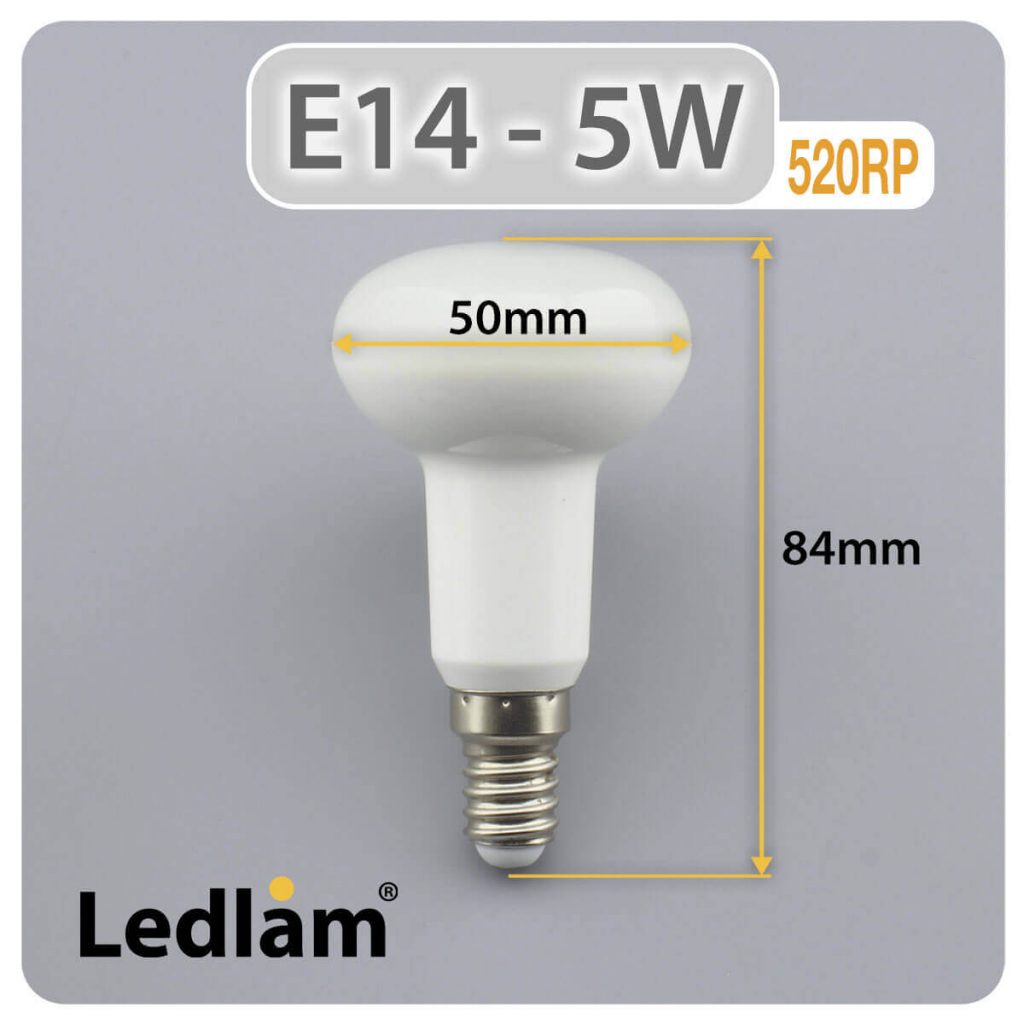 E14 R50 LED Reflector Bulb 5W 520RP - Ledlam Lighting