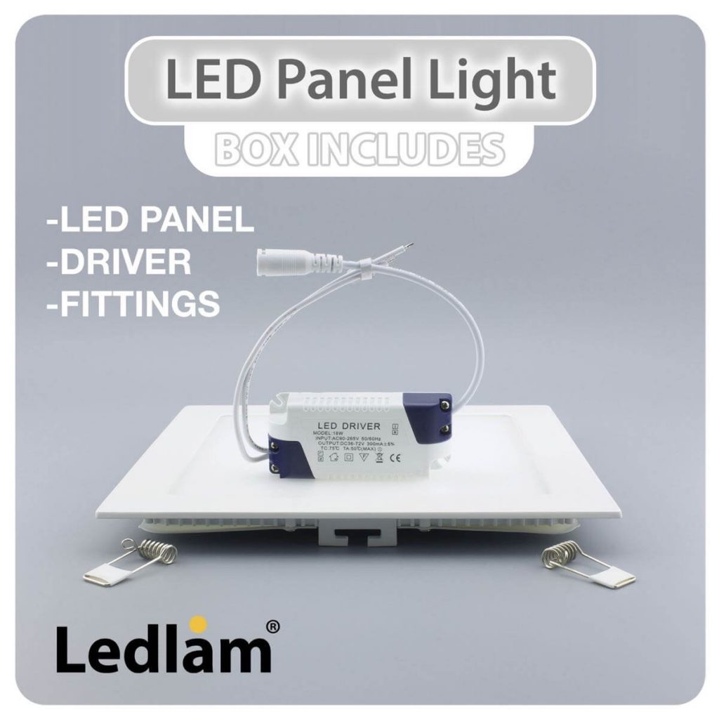 LED Panel Light 24W Square 3030SPD - dimmable - Ledlam Lighting