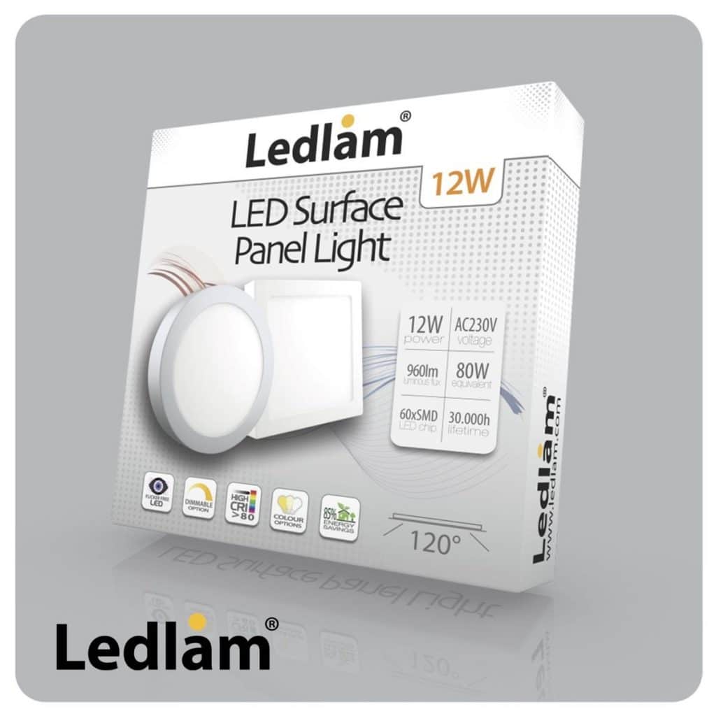 LED Surface Panel Light 12W Round 17RPS silver - Ledlam Lighting